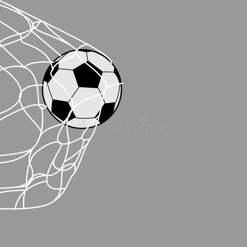 A Soccer Ball in the Back of the Net Stock Illustration - Illustration ...