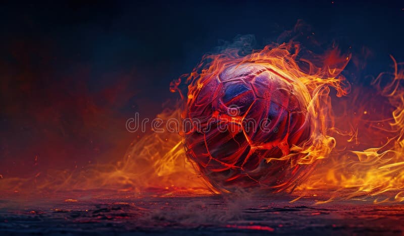 A Soccer Ball Being Blown by Fire Stock Photo - Image of fire, game ...
