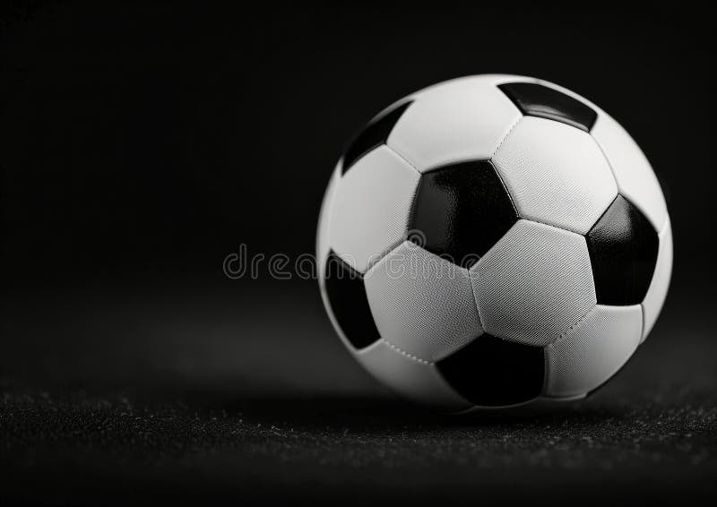 Soccer Ball on Black Background Stock Photo - Image of soccer ...
