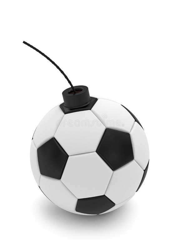 Soccer ball bomb on white stock image. Image of concept - 23163391
