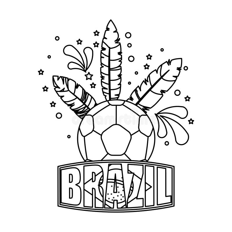 Soccer Ball with Brazil Feathers Stock Vector - Illustration of ...