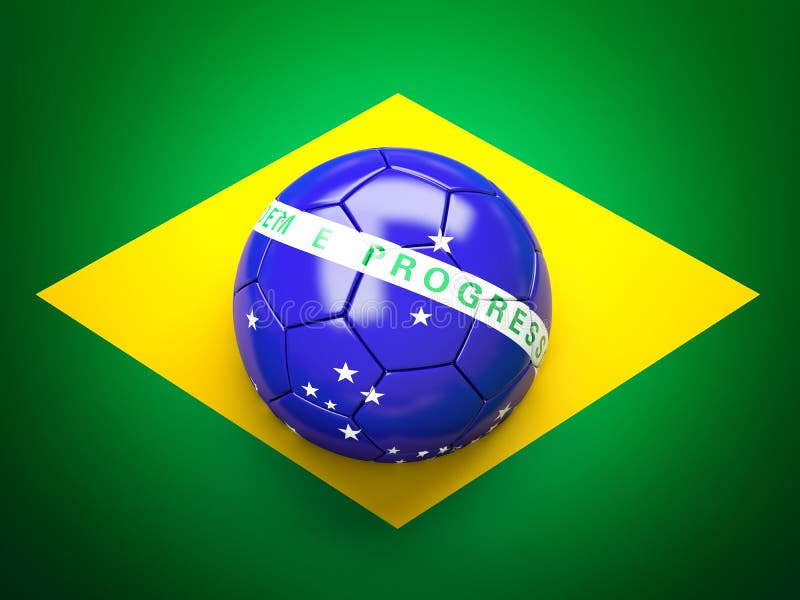 Soccer ball brazil flag stock illustration. Illustration of white ...