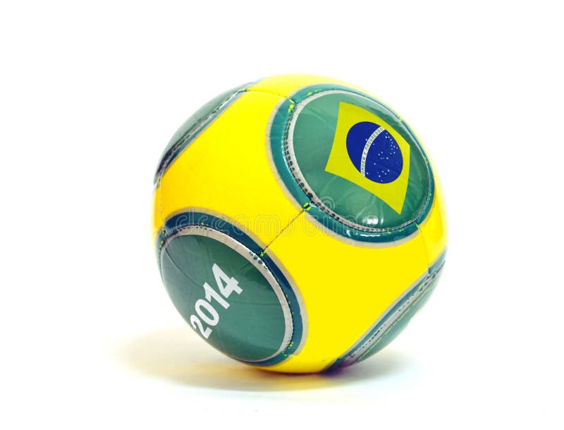Soccer Ball with Brazilian Flag Stock Image - Image of single, year ...