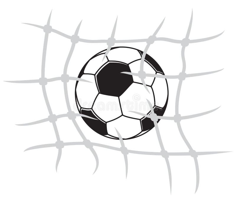 Soccer ball breaking net stock illustration. Illustration of goal ...