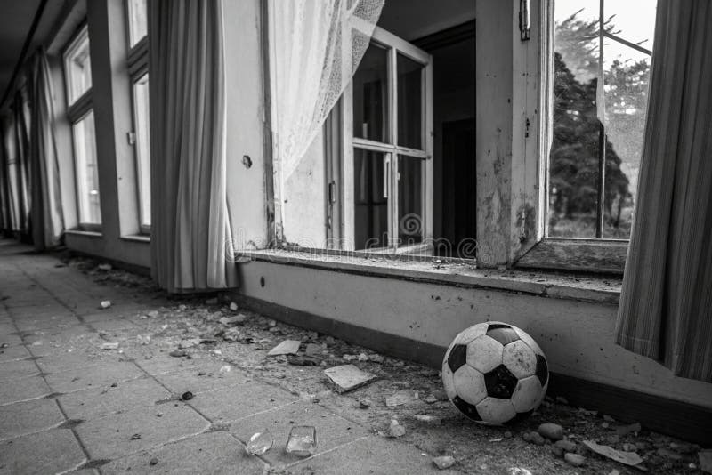 Soccer Ball and Broken Window - Generated by Ai Stock Illustration ...