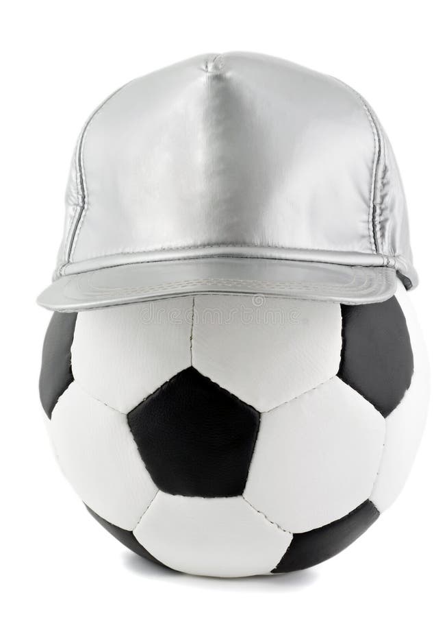 Soccer ball and cap stock image. Image of copy, isolated - 10320977