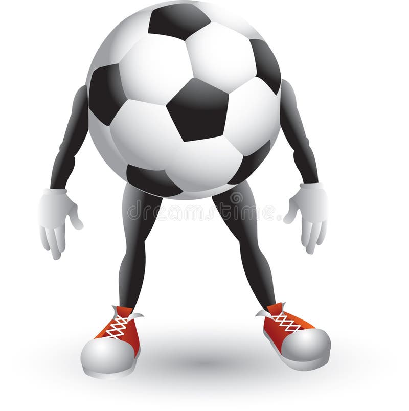 Soccer Ball Cartoon Character Stock Vector - Illustration of foot ...