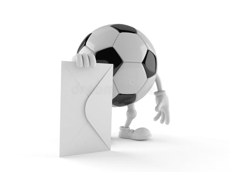 With Envelope Soccer Trophy with the Mascot Shape Stock Vector ...