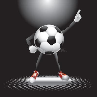 Soccer Ball Character Under Spotlight Stock Illustrations – 1 Soccer ...