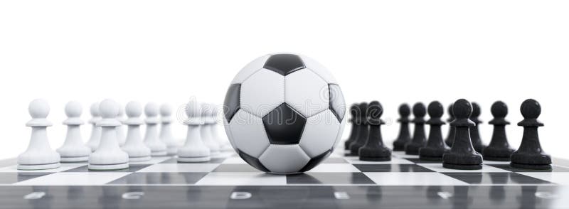 A Soccer Ball on a Chess Board Stock Illustration - Illustration of ...