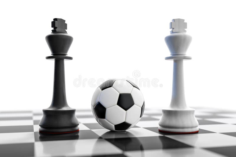 A Soccer Ball on a Chess Board Stock Illustration - Illustration of ...