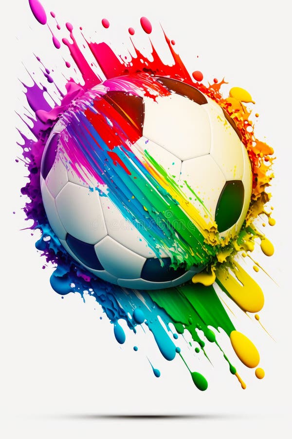 Soccer Ball with Colorful Paint Splatters on the Side of it. Generative ...