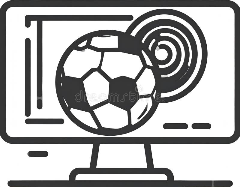 Soccer Ball Coming Out of Desktop Screen Displaying Live Game Streaming ...