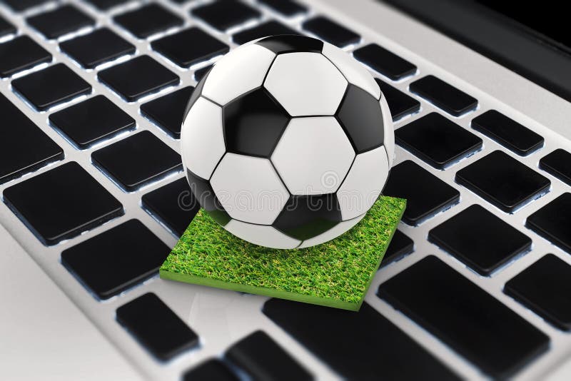 Soccer Ball on Computer Keyboard Stock Photo - Image of computer ...