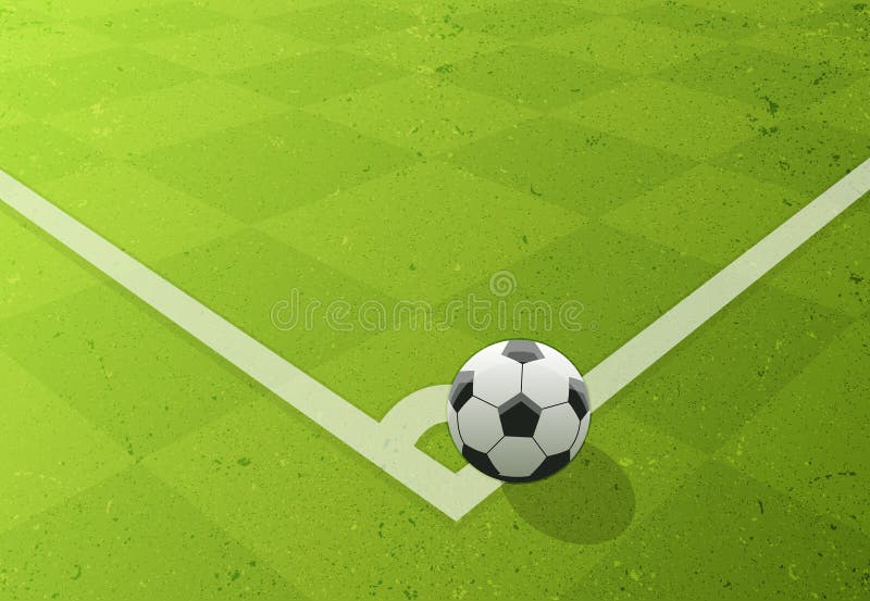 Soccer Ball in the Corner Line of the Ground Stock Vector ...