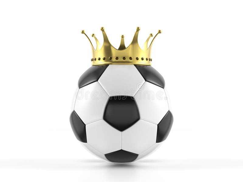 Soccer ball with crown stock illustration. Illustration of golden ...