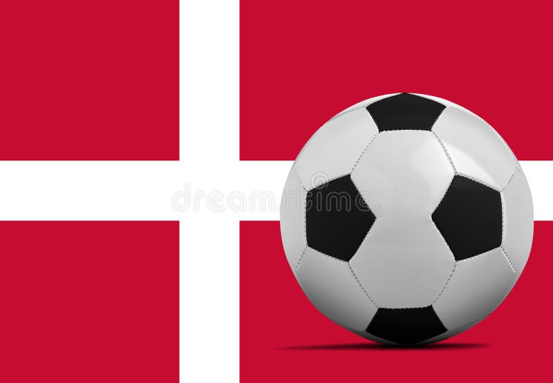 Soccer Ball with Denmark National Team Flag Stock Illustration ...