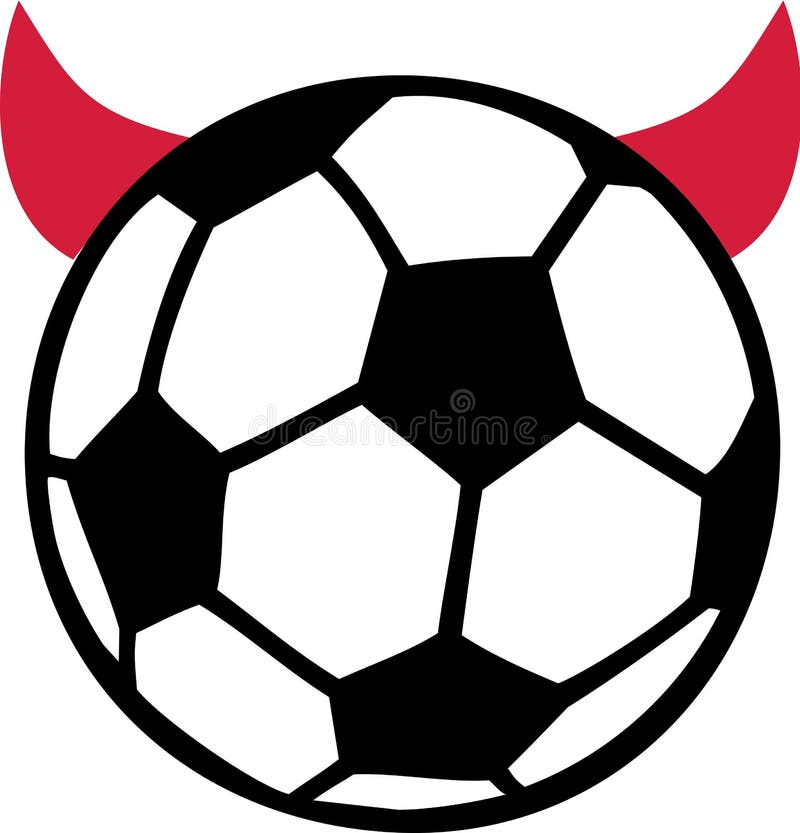 Soccer Ball with Devil Horns Stock Vector - Illustration of league ...