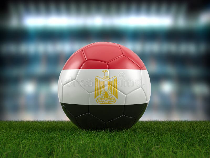 Soccer ball Egypt flag stock illustration. Illustration of football ...