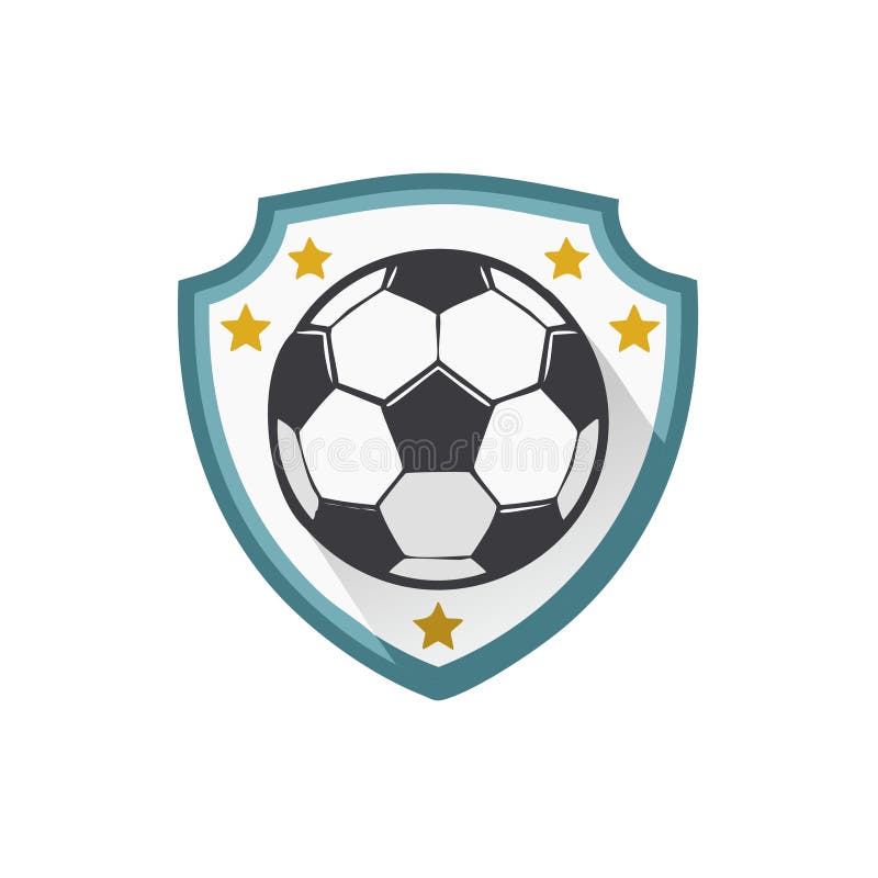 Soccer Ball Emblem Logo with Stars in Shield Shape Vector Illustration ...