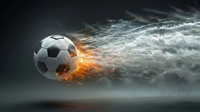 Soccer Ball Exploding in the Air Stock Photo - Image of athletic ...