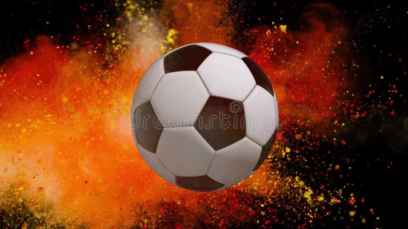Soccer Ball with an Exploding Background Stock Footage - Video of dust ...