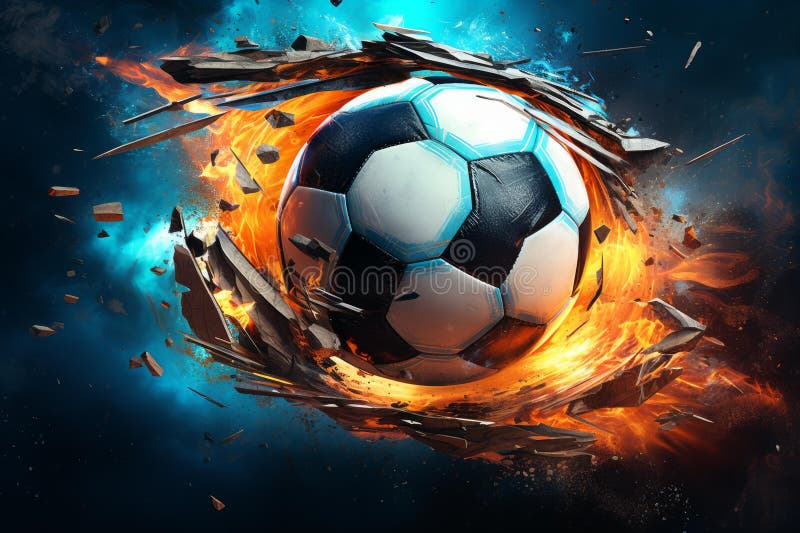 Soccer Ball Explosion. Generate Ai Stock Illustration - Illustration of ...