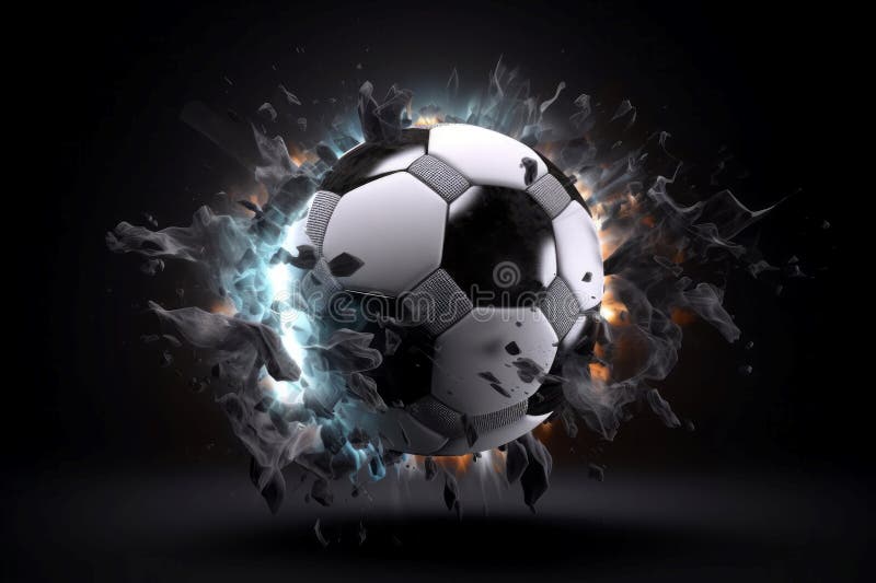 Soccer Ball Explosion Sport. Generate Ai Stock Image - Image of modern ...