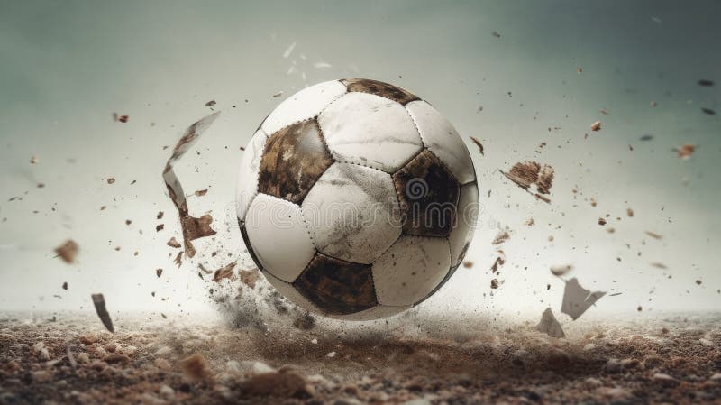 Soccer ball fall in mud stock illustration. Illustration of background ...