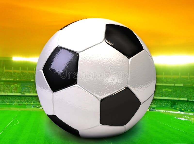 Soccer ball on the field stock image. Image of stadium - 14566659