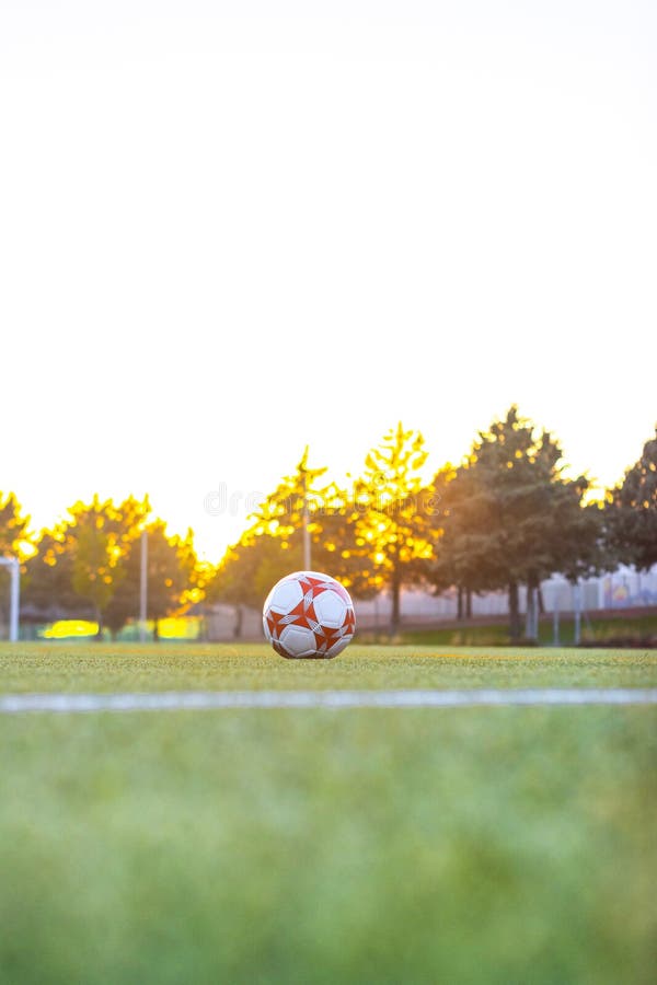Soccer Ball on a Soccer Field Stock Image - Image of entertainment ...