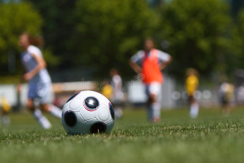 Soccer ball on field stock photo. Image of uniform, exercise - 5635148