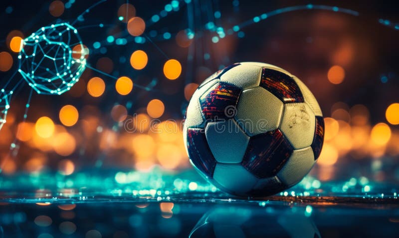 Soccer Ball on the Field with Dynamic Digital Graphs, Showcasing the ...