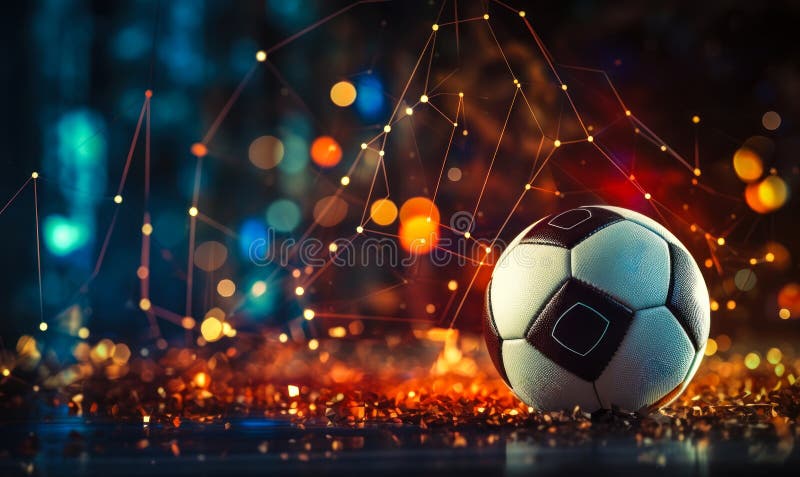 Soccer Ball on the Field with Dynamic Digital Graphs, Showcasing the ...