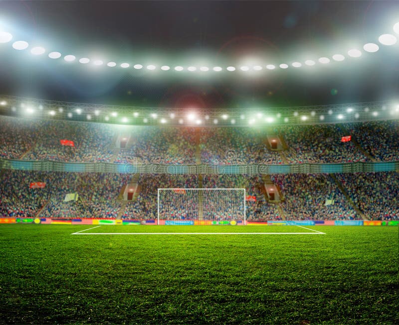 Blurry football stadium. stock image. Image of europe - 53077215