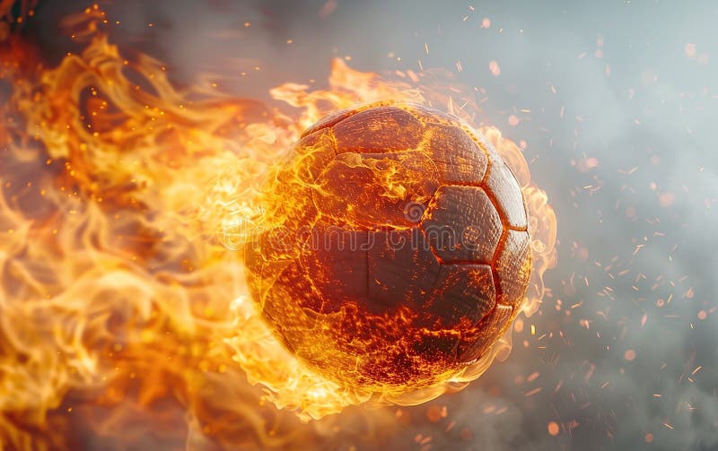 Soccer Ball on Fire, Burning in Flames. Generative Ai Stock Image ...