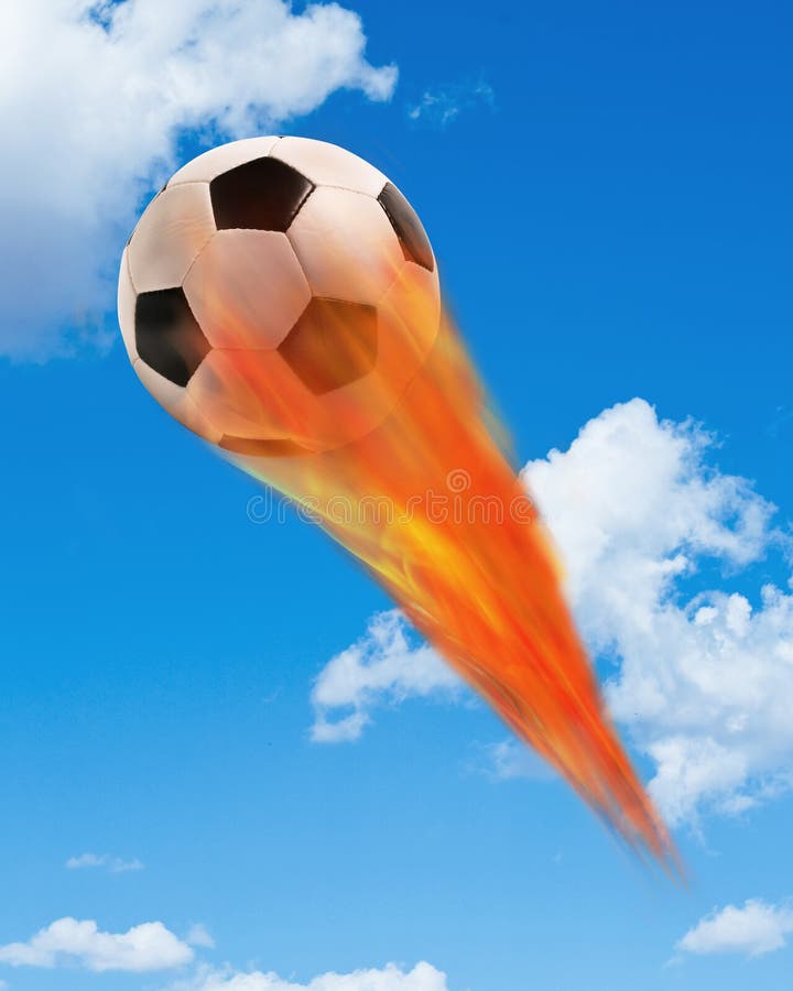 Soccer ball on Fire. stock photo. Image of fireball, competition - 80294988