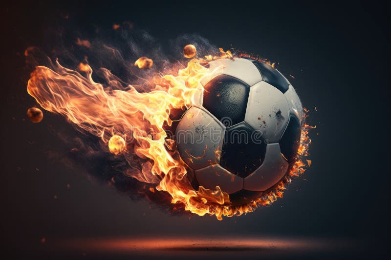 A Soccer Ball Being Blown by Fire Stock Image - Image of game, flames ...