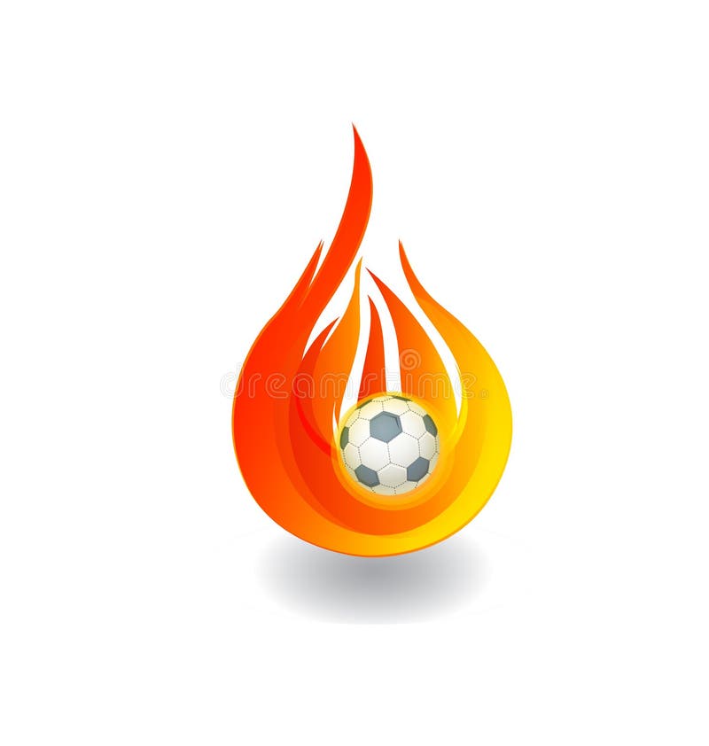 Flaming Soccer Ball Logo stock vector. Illustration of fire - 11760112