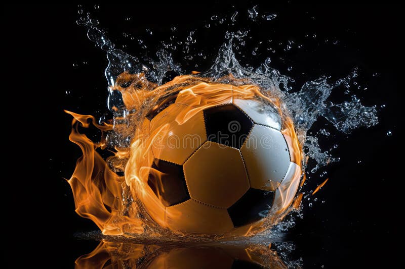 Soccer Ball On Fire And Water