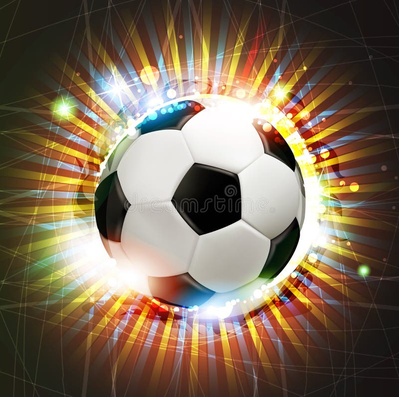 Soccer ball with fireworks stock vector. Illustration of color - 41622729