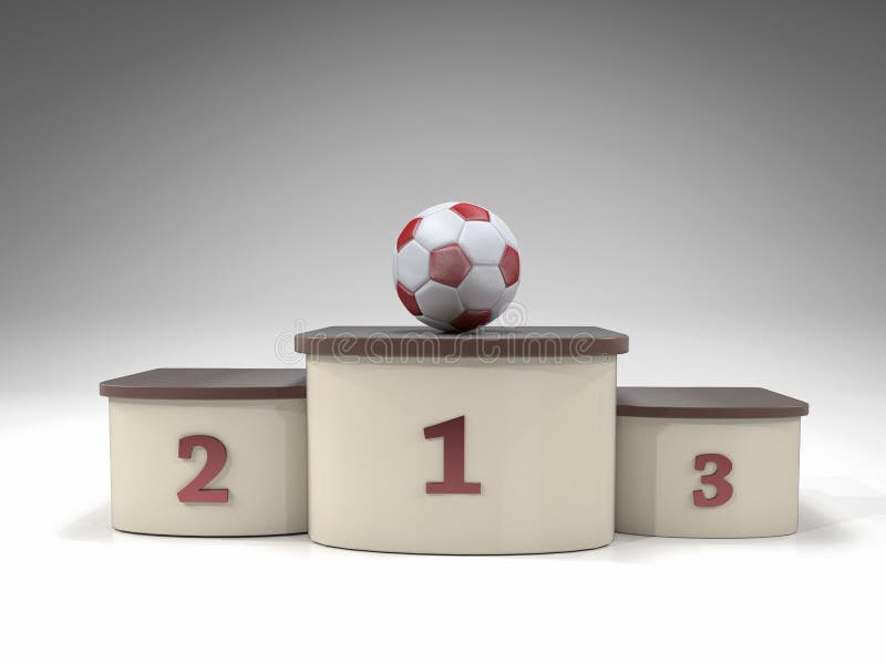 Soccer Ball on First Place Podium Stock Illustration - Illustration of ...