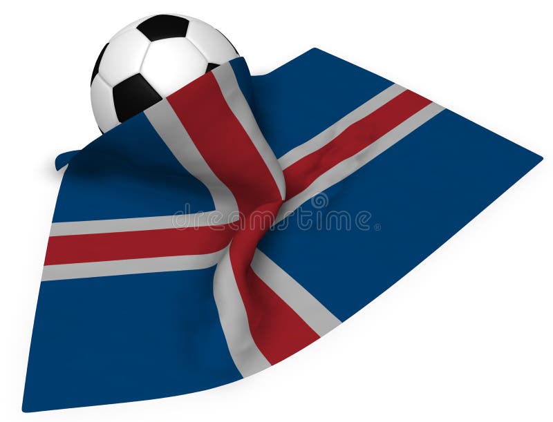 Soccer Ball and Flag of Iceland Stock Illustration - Illustration of ...