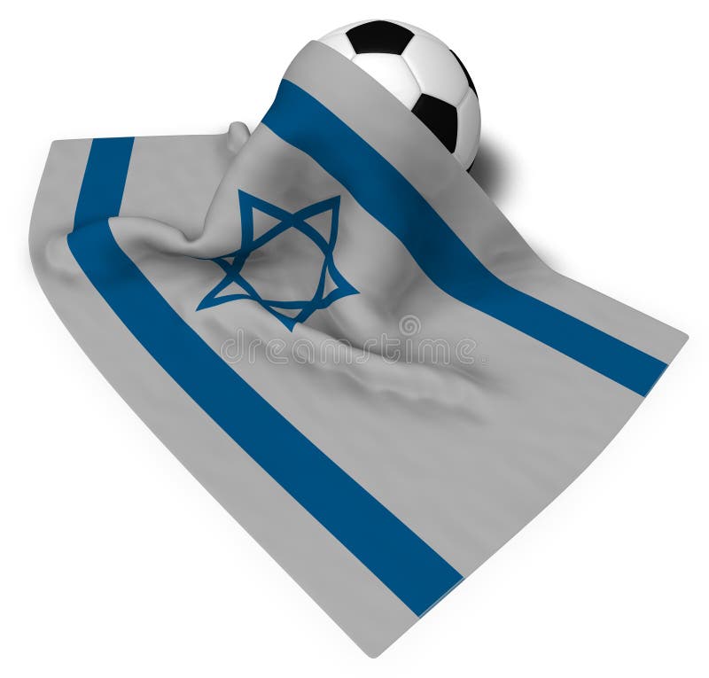 Soccer Ball and Flag of Israel Stock Illustration - Illustration of ...