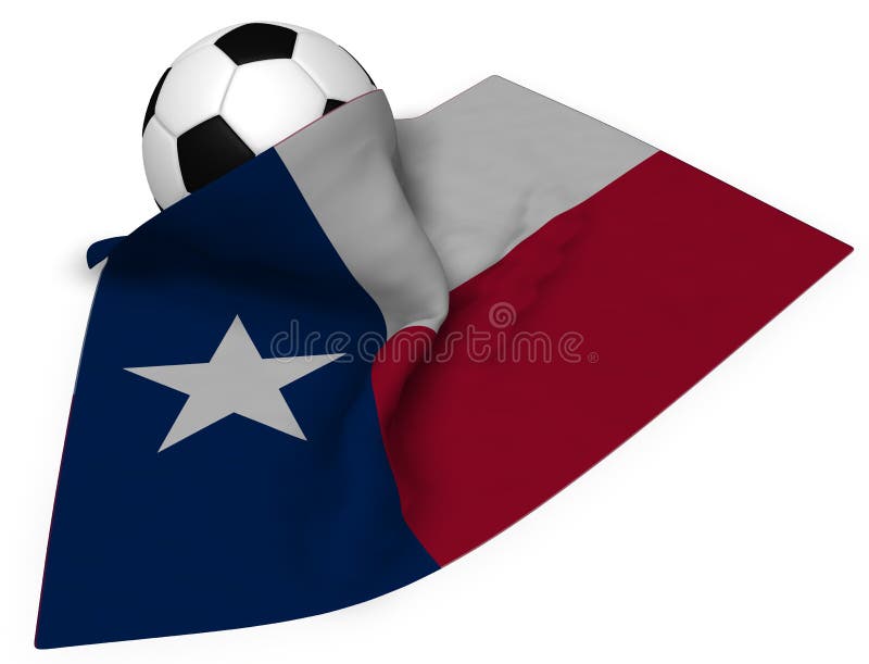 Soccer Ball and Flag of Texas Stock Illustration - Illustration of play ...