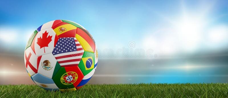 Soccer Ball Flags Design 3d-illustration Stock Illustration ...