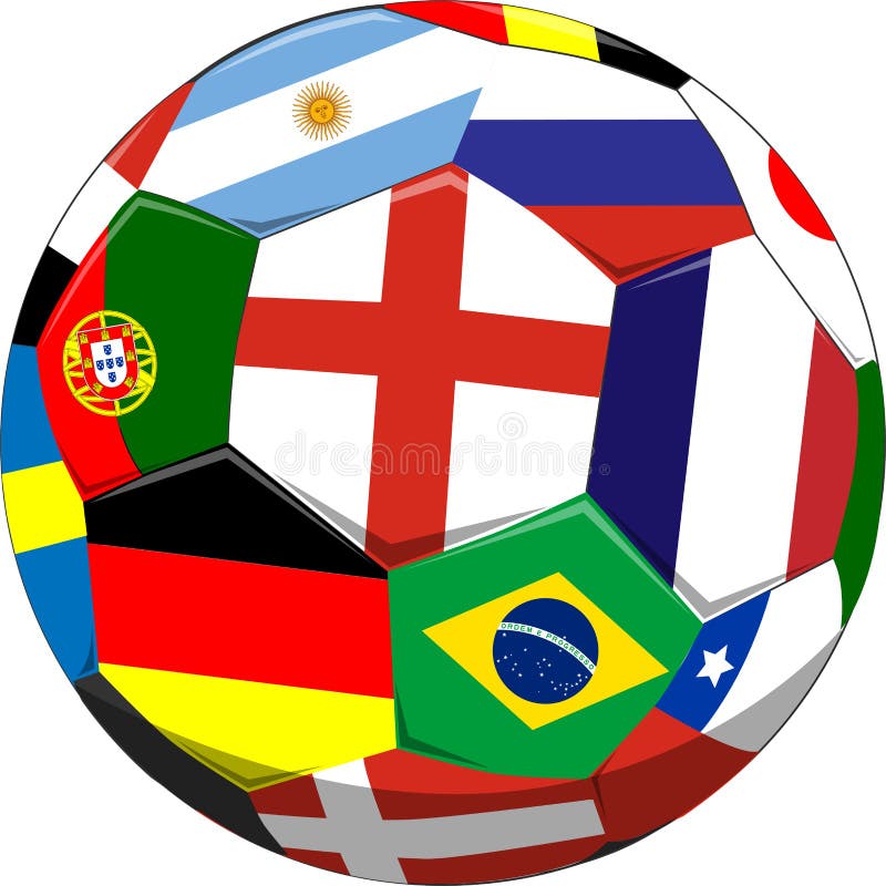 Soccer Ball with flags stock vector. Illustration of 1982 - 135440877