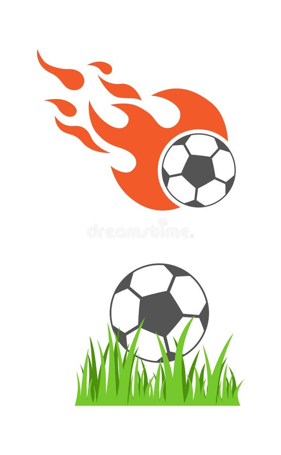 Soccer ball in flame fire stock vector. Illustration of heat - 266223495