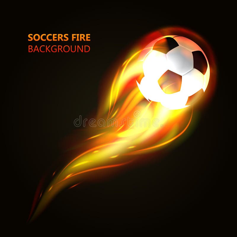 Soccer Ball in Flames Concept Stock Vector - Illustration of explosion ...