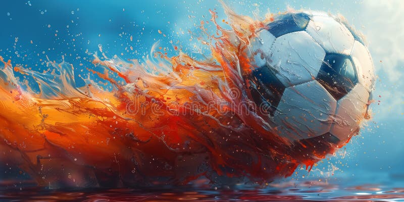 A Soccer Ball is Flying through the Air in Motion Stock Image - Image ...